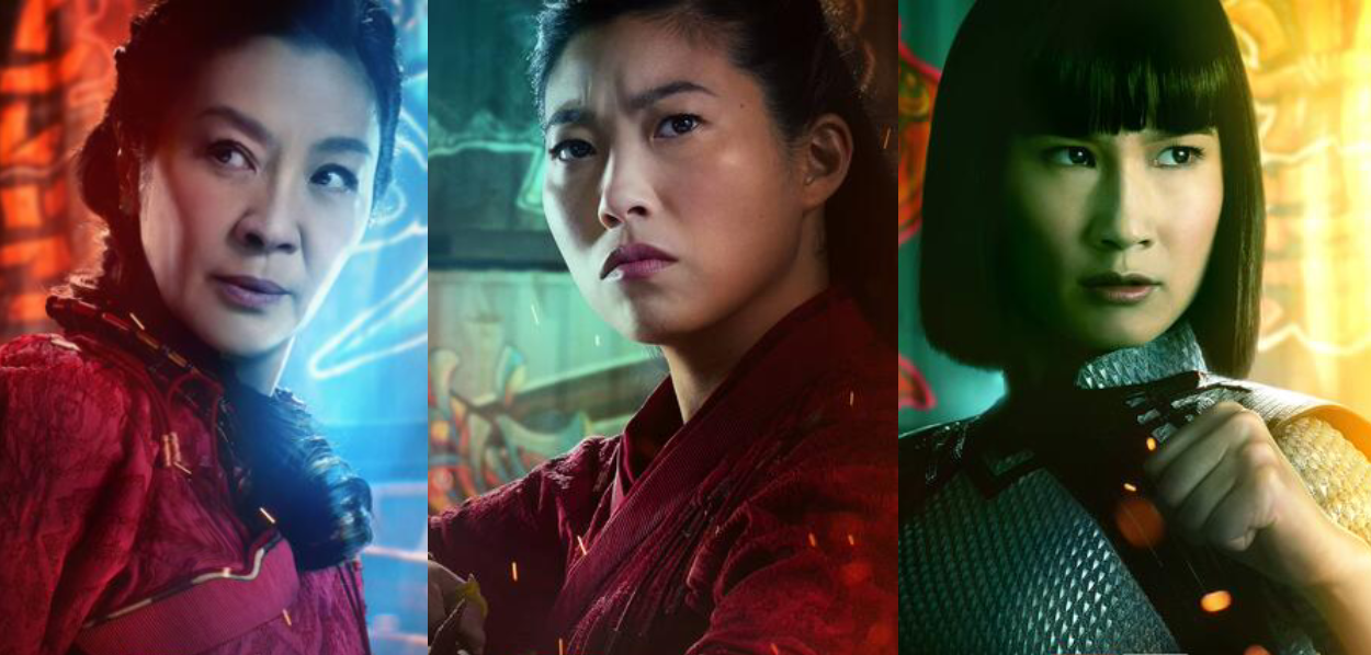 Character posters for Ying Nan, Katy, and Xialing in ‘Shang-Chi’
